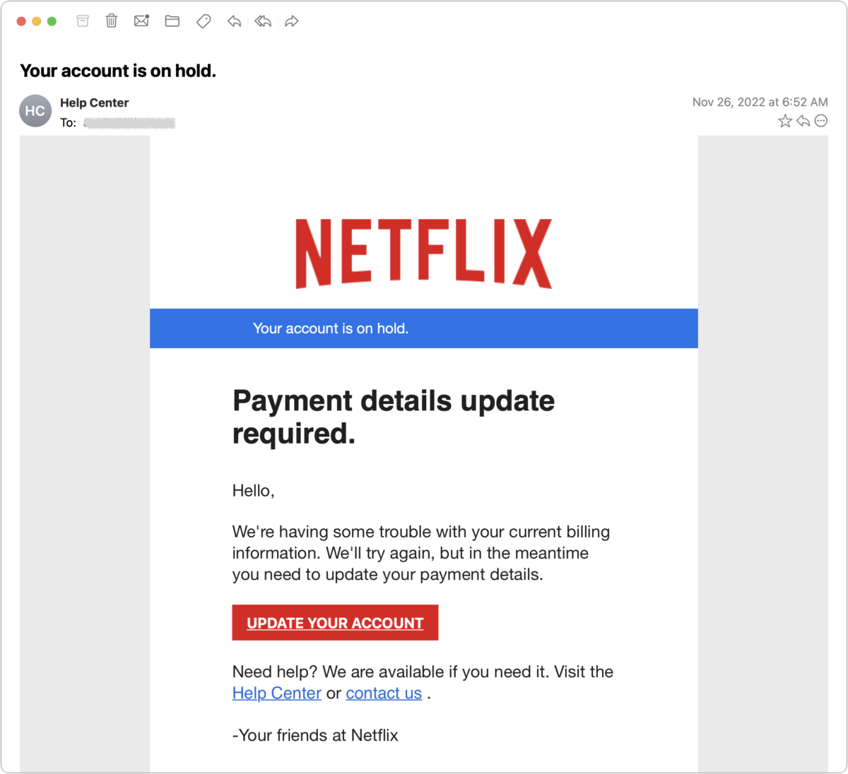 Phishing-email-Netflix – Ask Adam LLC: macOS & iOS consulting